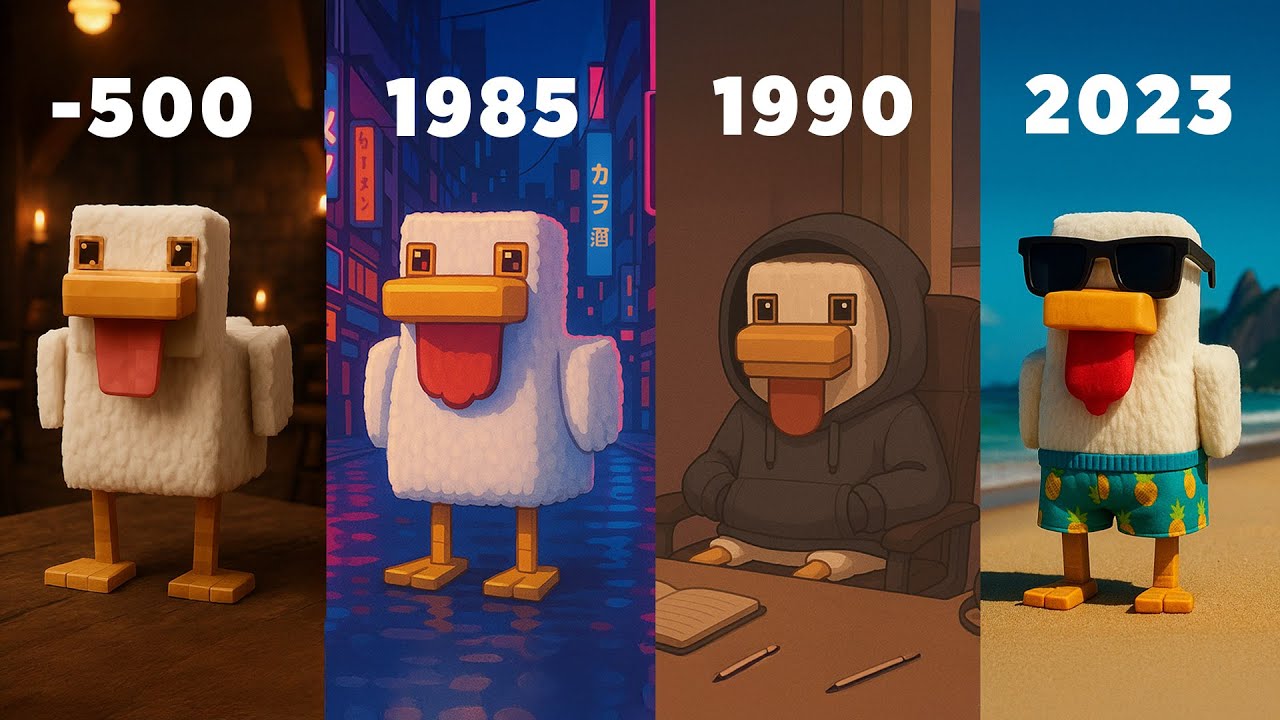 Steve's Lava Chicken in different years (A Minecraft Movie) - YouTube