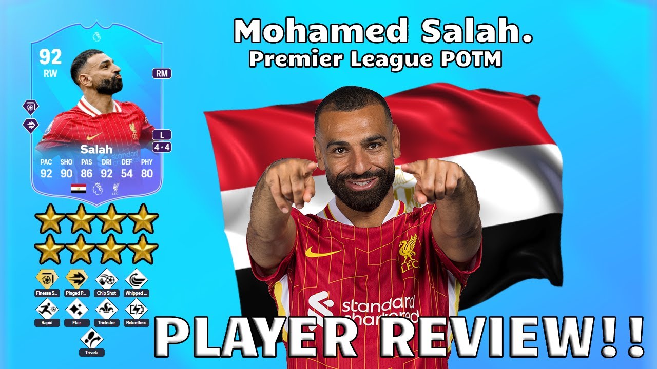 ⭐⚽92 Rated Mohamed Salah Player Review! Premier League POTM SBC!⚽🔥. FC ...