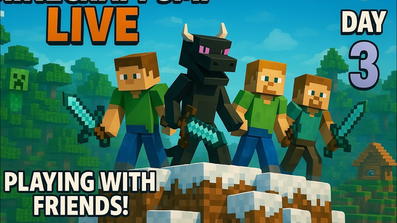 SMP DAY 3 with friends #trending #live #minecraft #shortslive #gaming # ...