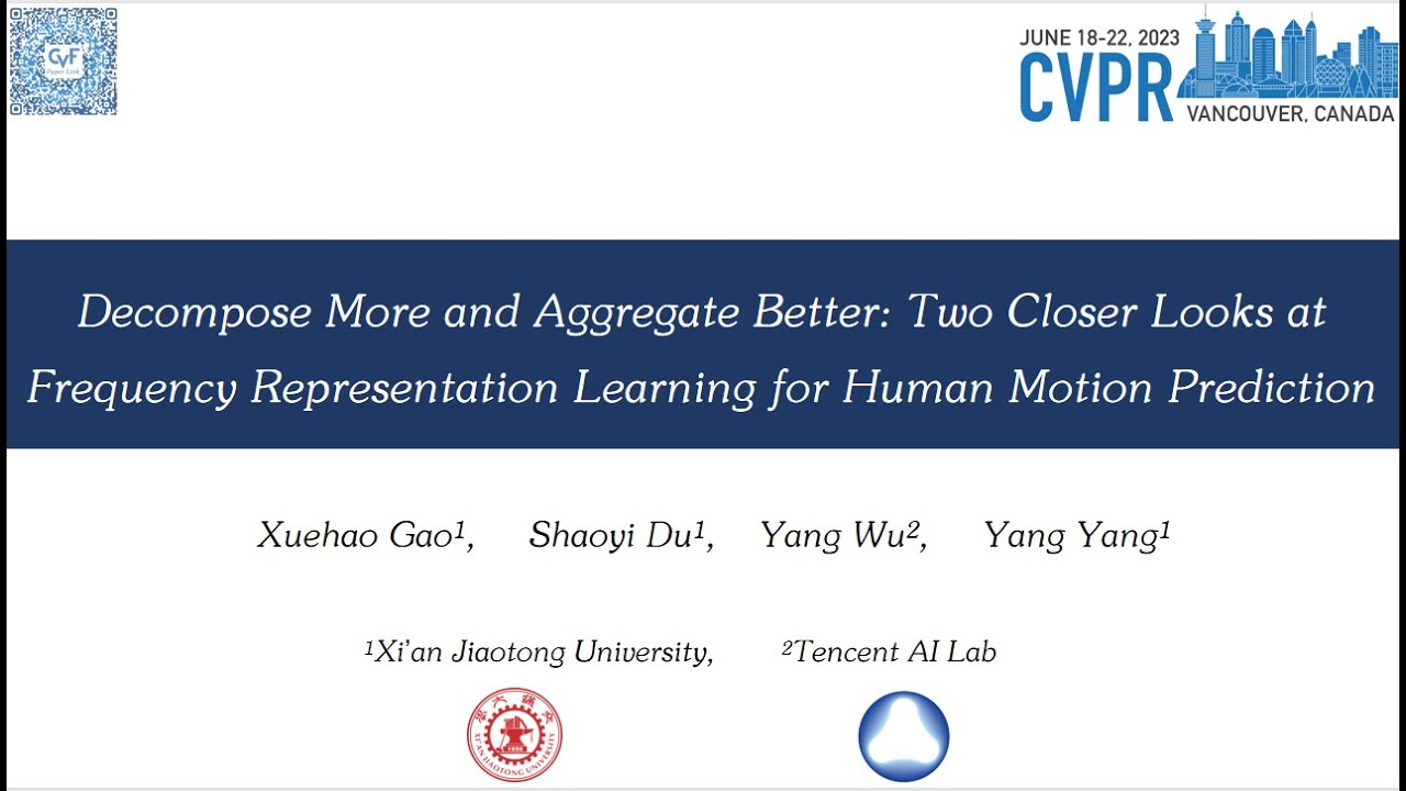 [CVPR 2023 Paper] Two Closer Looks at Frequency Representation Learning for Human Motion ...