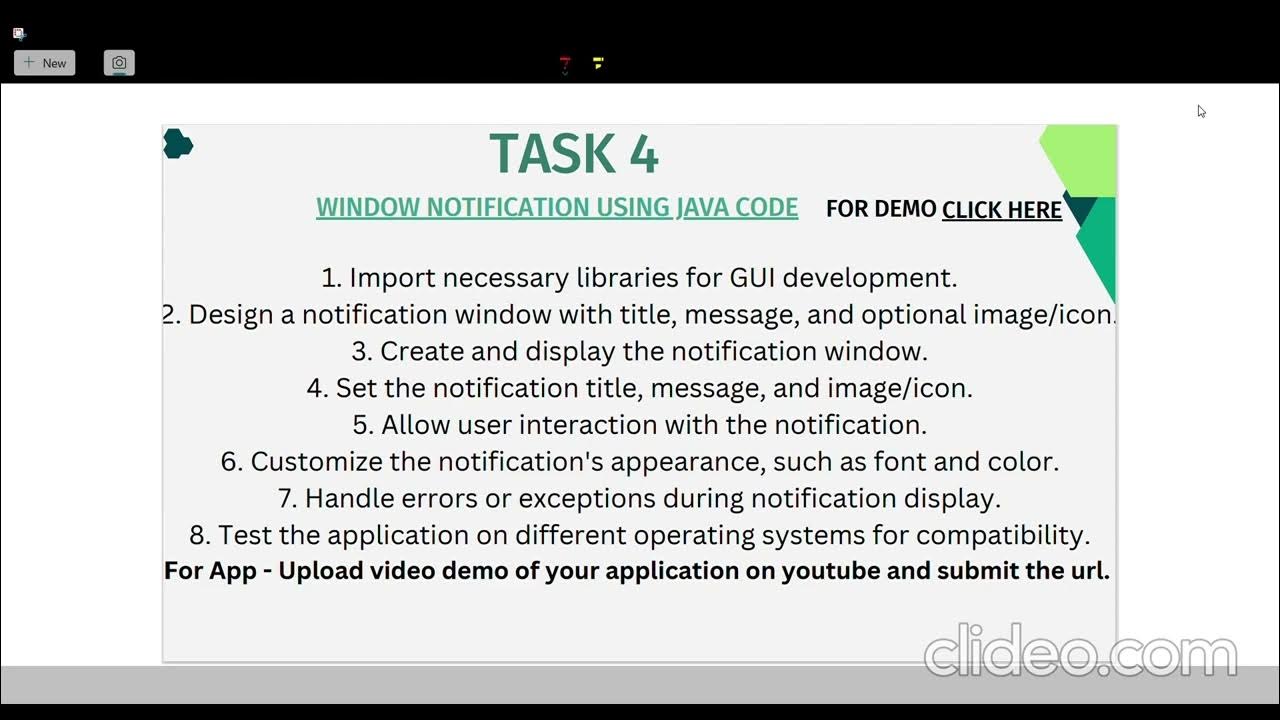 Task 4 (Window Notification Using Java Code) - YouTube