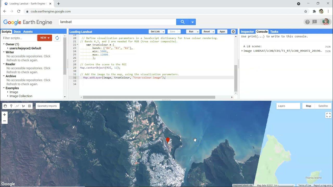 Loading Landsat 8 data into Google Earth Engine - YouTube