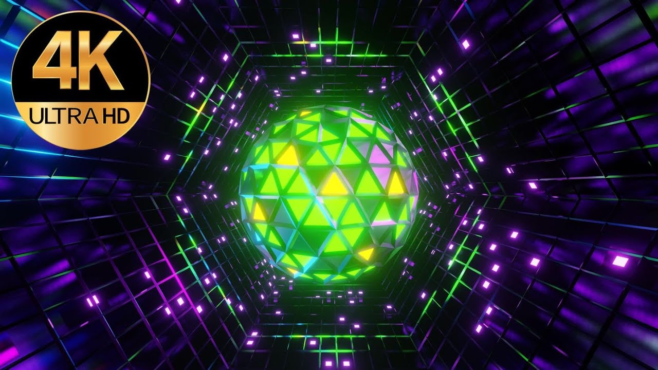 10 hour 4k fast moving Disco Ball Metallic Color Relaxing Neon abstract ...