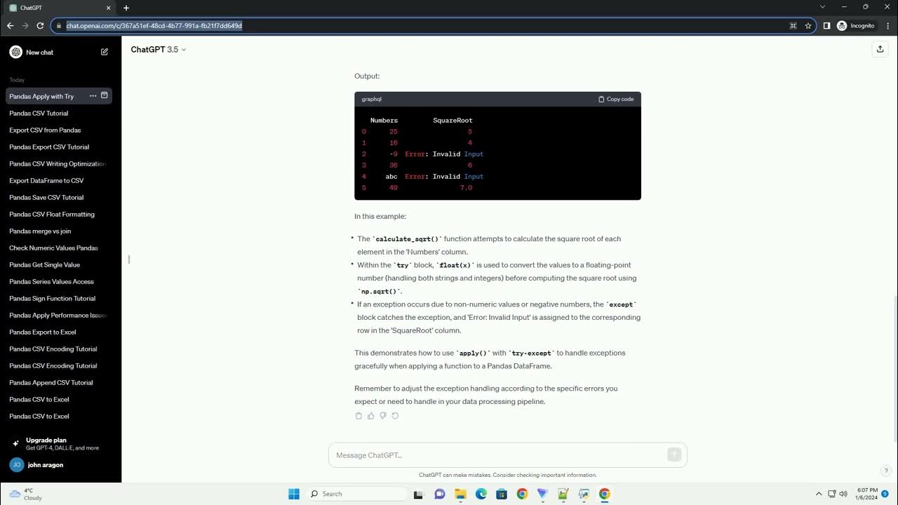 python pandas apply try except - YouTube