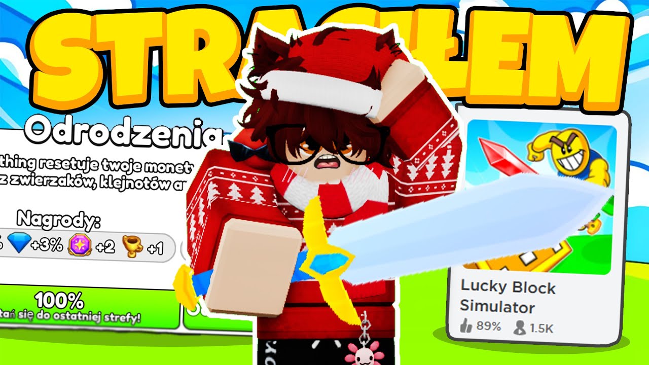 STRACIŁEM WSZYSTKO w LUCKY BLOCK SIMULATOR... - YouTube