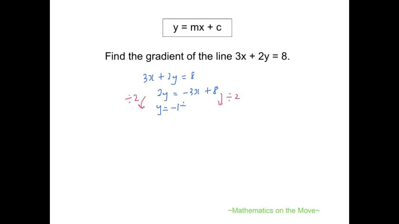 Coordinate Geometry: y = mx + c - YouTube