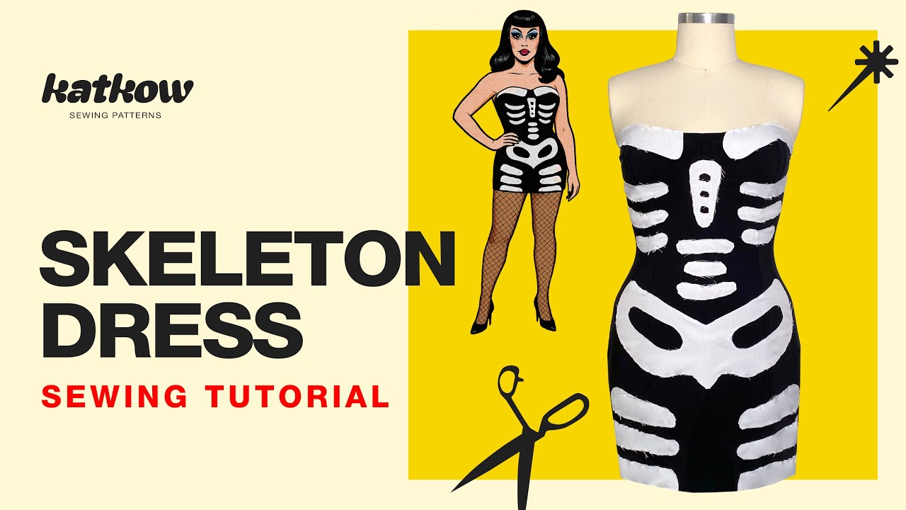 Skeleton Dress Sewing Tutorial Drag Queen Halloween Costume Sewing ...