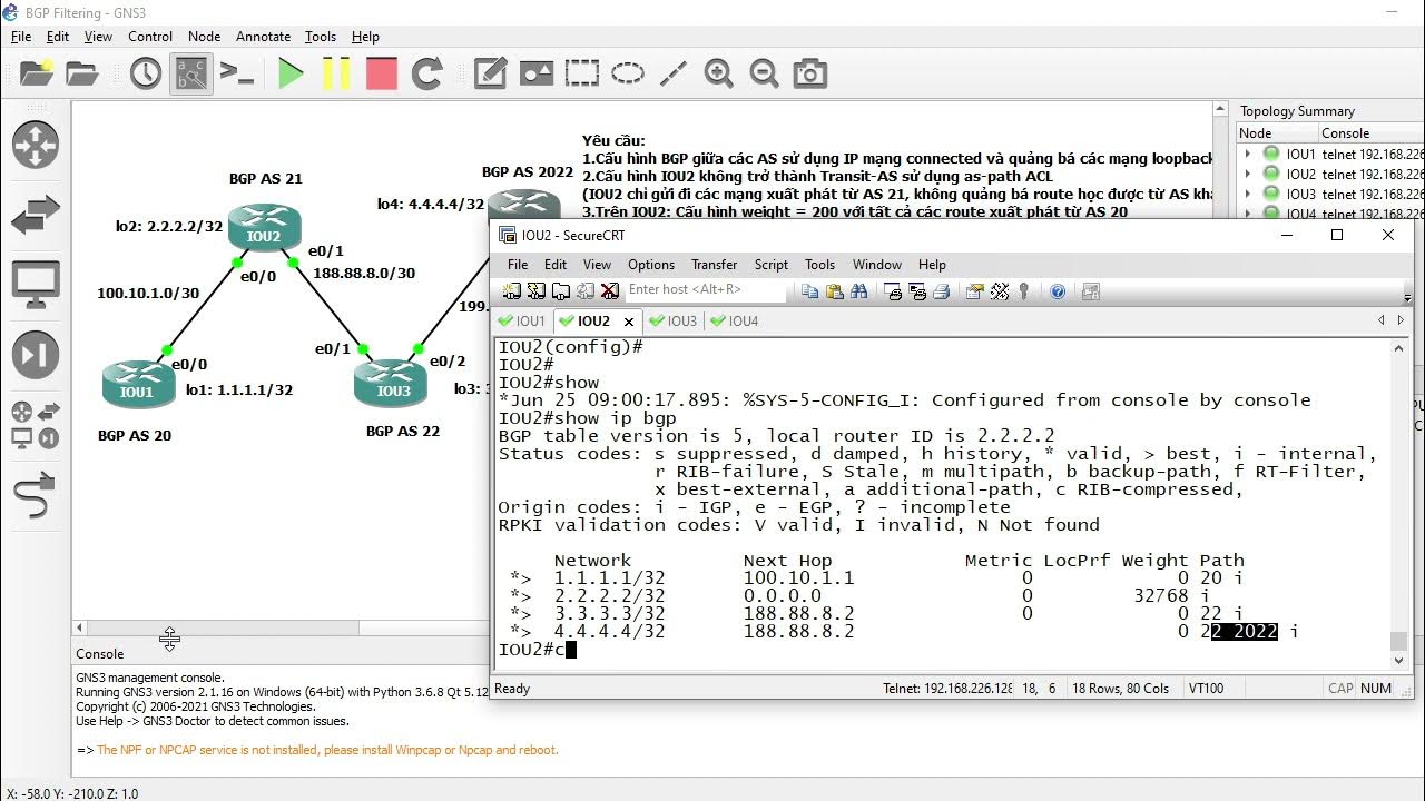 Lab BGP Filtering : Cấu hình lọc BGP route sử dụng Regular Expressions ...