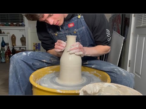 How to throw a ceramic vessel on the wheel - YouTube