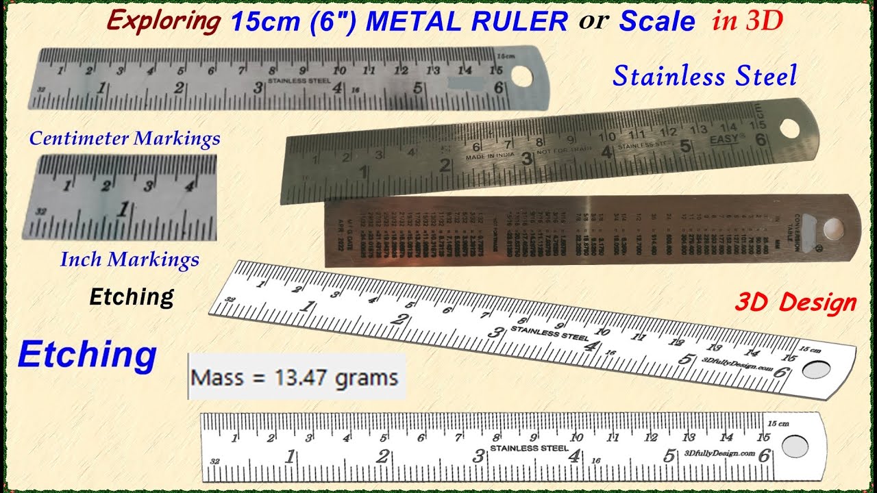 Exploring 15cm (6") METAL RULER (Scale) in 3D CAD, #Solidworks, # ...