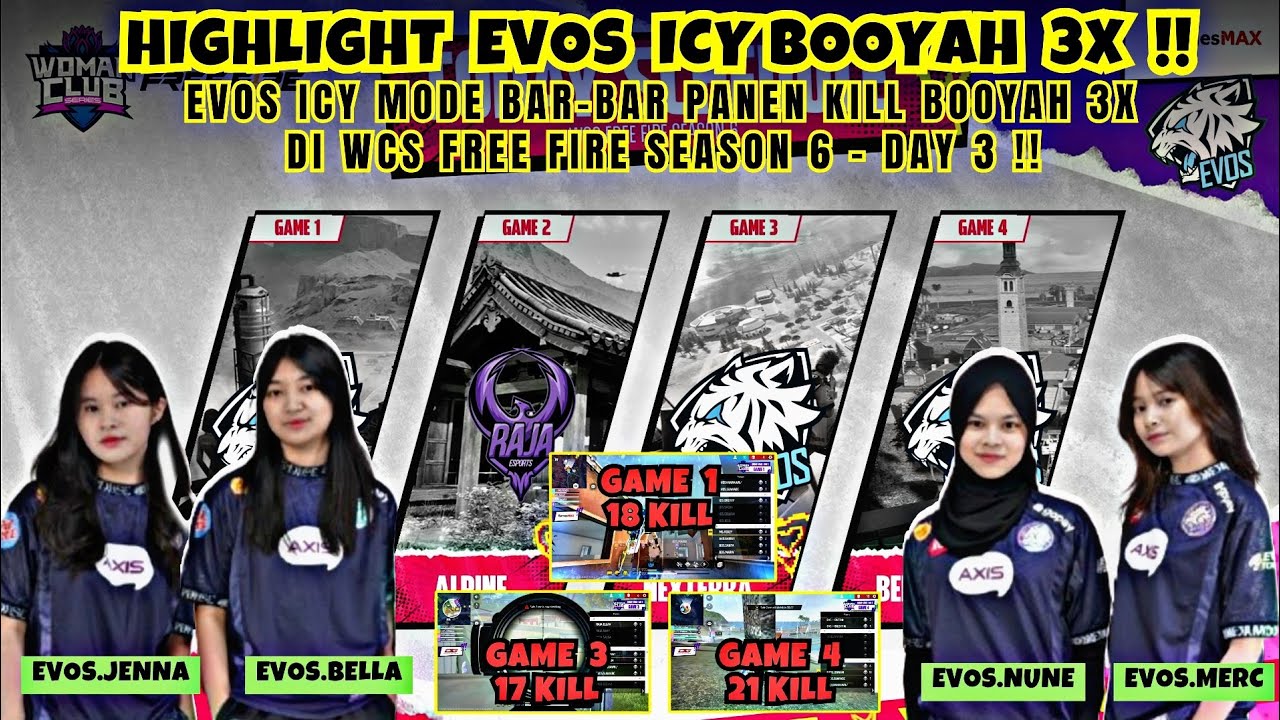 FULL HIGHLIGHT EVOS ICY BOOYAH 3X DI WCS FREE FIRE SEASON 6 : GROUP ...