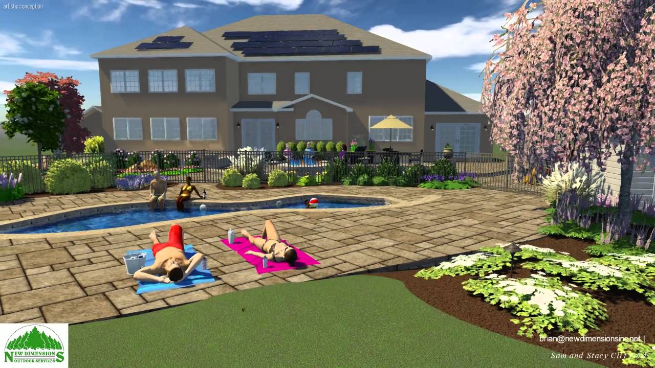 Clifford Backyard Pool and Patio - YouTube
