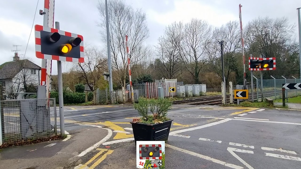 (Bells | Old Barriers) Chilworth Level Crossing, Surrey - YouTube
