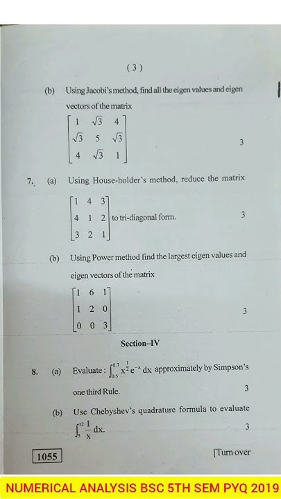 Numerical analysis bsc 5th sem PYQ 2019 | Previous year question paper of Numerical analysis bsc ...
