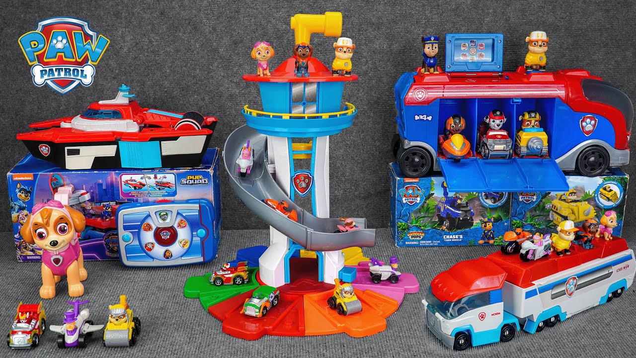 ASMR Paw Patrol Mighty Pups Rescue Vehicles Unboxing 🐾 Mighty Pups ...