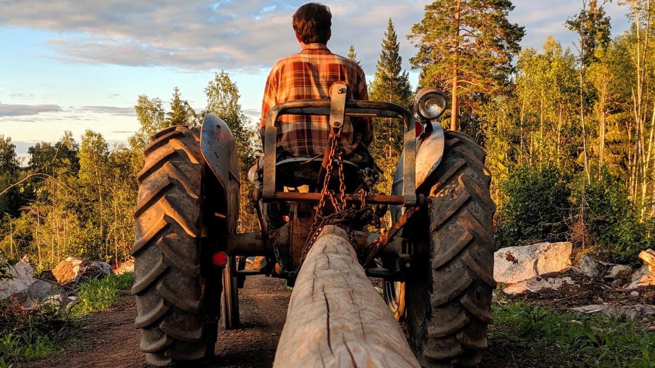 First Logs to the Build Site | 4.0 | - One Man Traditional Log Cabin ...