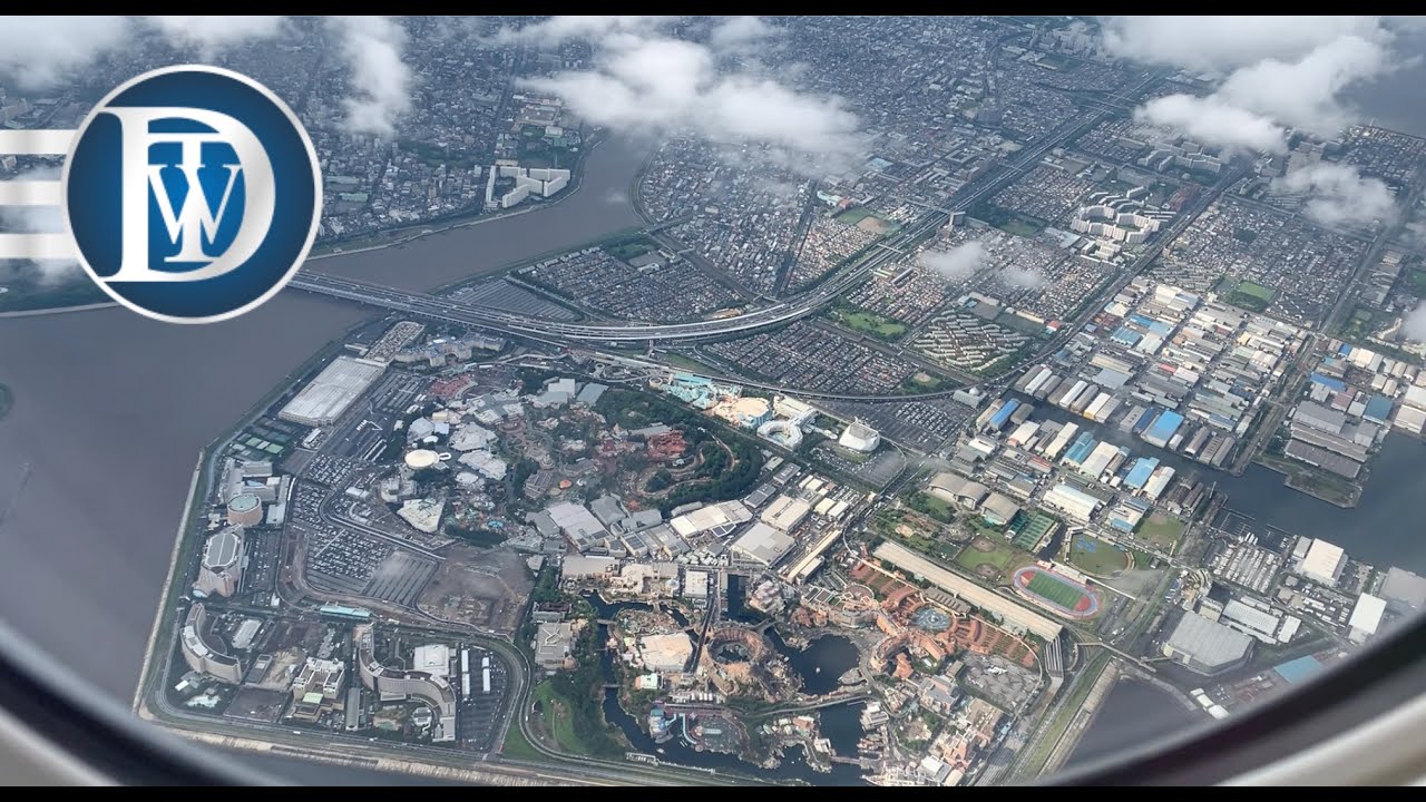 Tokyo Disney Resort Arial View from a Plane Day & Night - YouTube