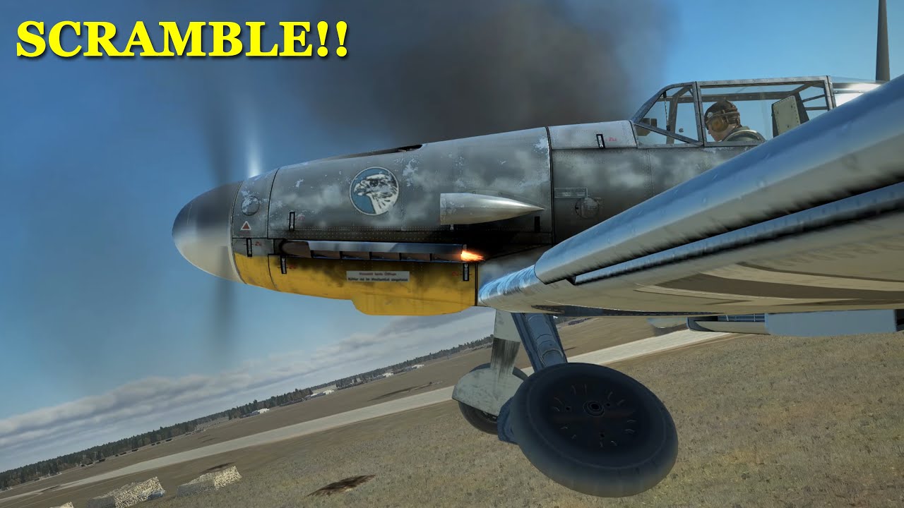 SCRAMBLE!!! Soviet fighters attack German airfield. Messerschmitts must ...