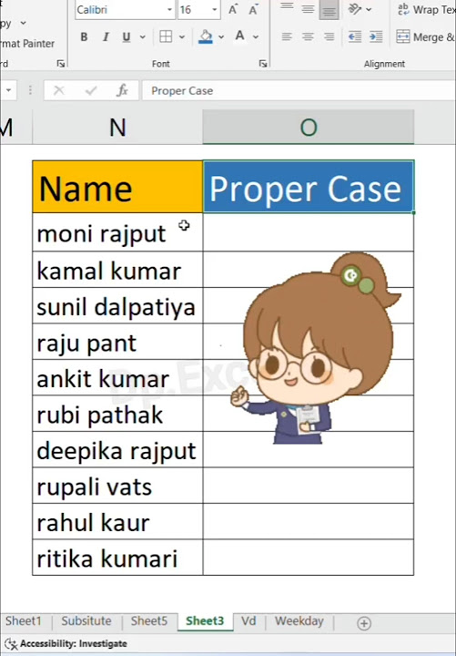 Proper case in Excel | Proper Function | #properfunction - YouTube