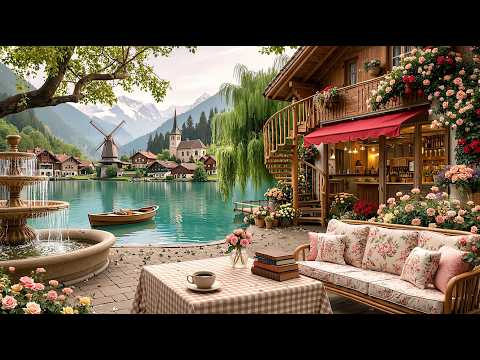 Summer Rose Garden Outdoor Coffee Jazz 🍃 Gentle Jazz & Nature Ambience for Deep Focus & Study