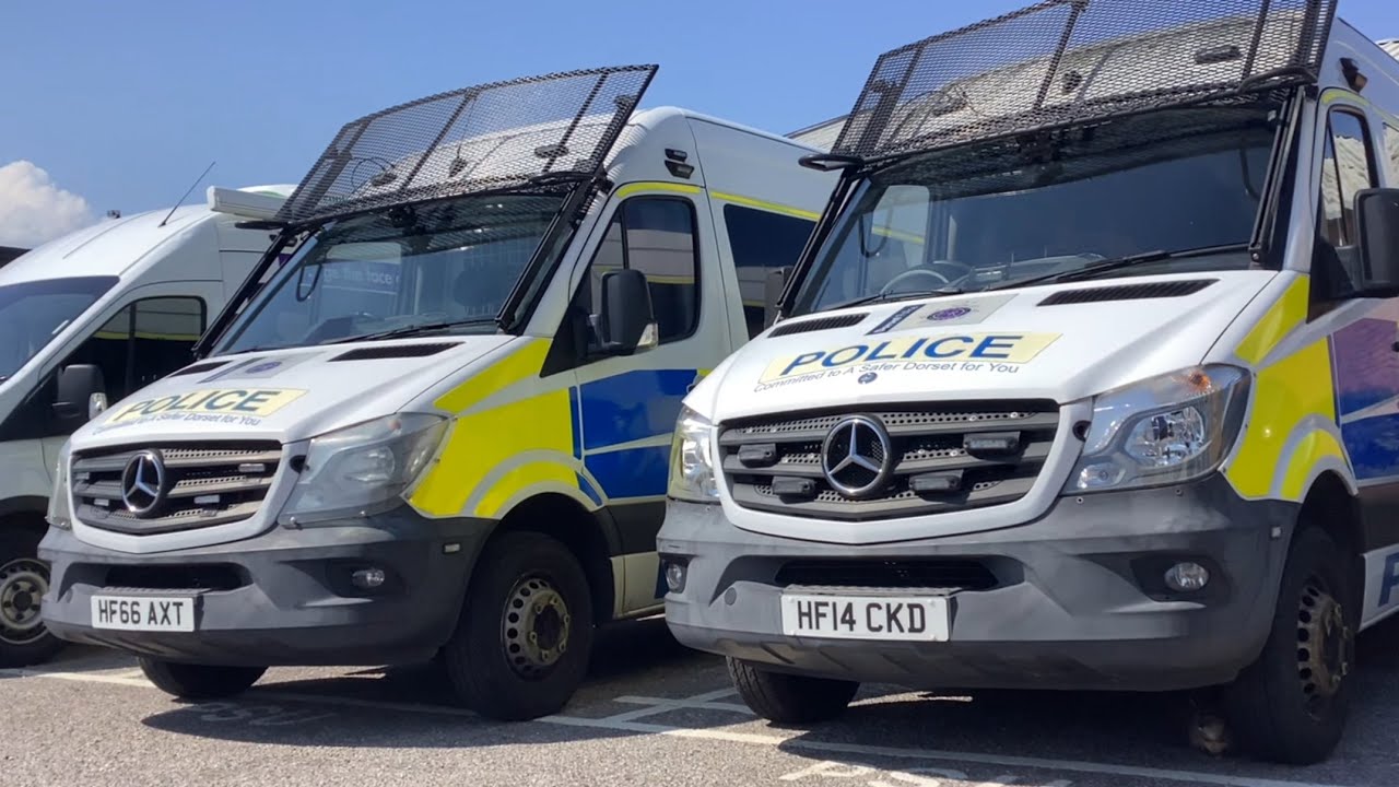 Dorset Police - 2 Mercedes Sprinter Riot Vans at Winton Police Station ...
