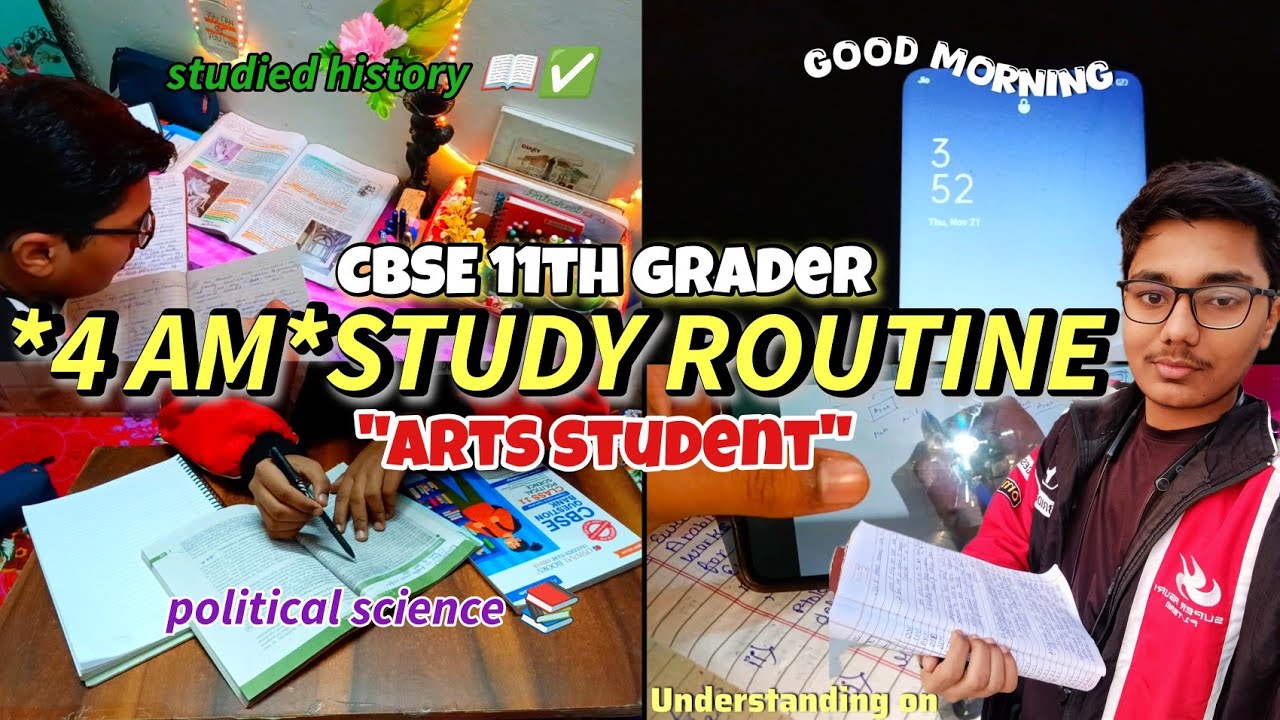 4 AM Study Routine: How I Went From 0% to 100% CBSE Class 11 Humanities ...