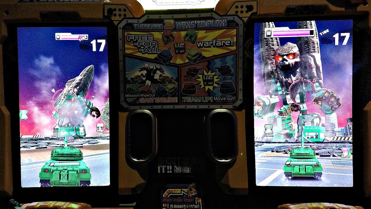Arcade Tank! Tank! Tank! Game Team Warfare Versus Giant Robots - YouTube