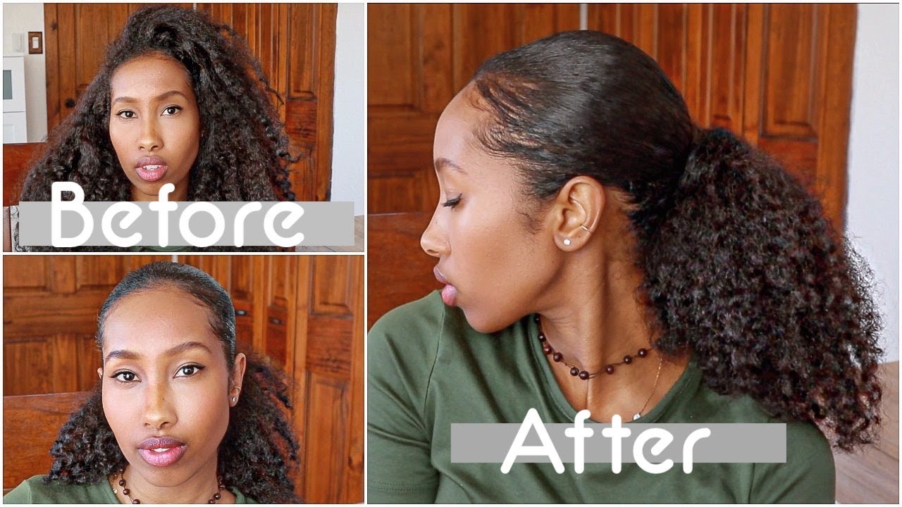 Sleek Low Ponytail | Relaxed Hair - YouTube