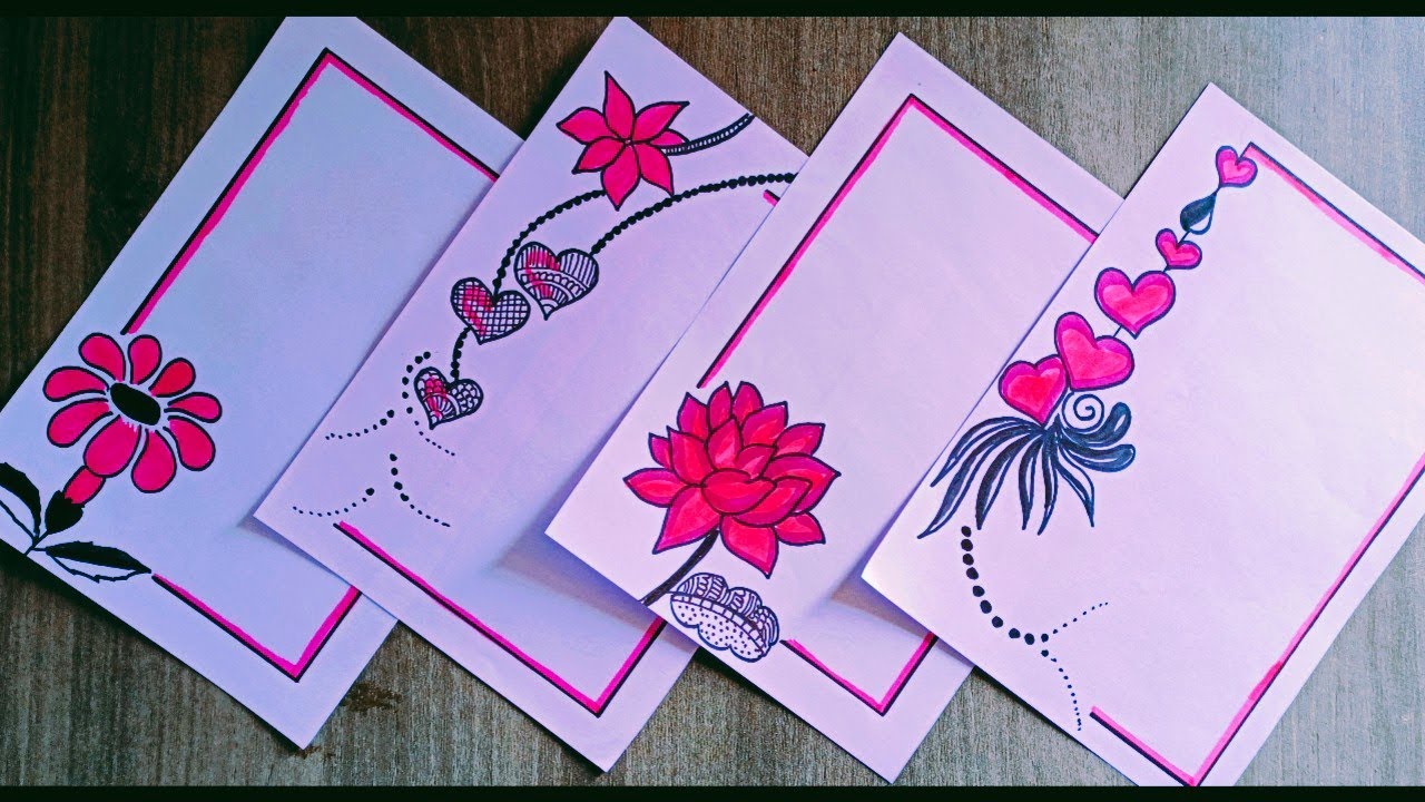 PINK 💗AND BLACK🖤 BORDER DESIGN /SIDE DESIGNS FOR PROJECT WORK /PROJECT ...