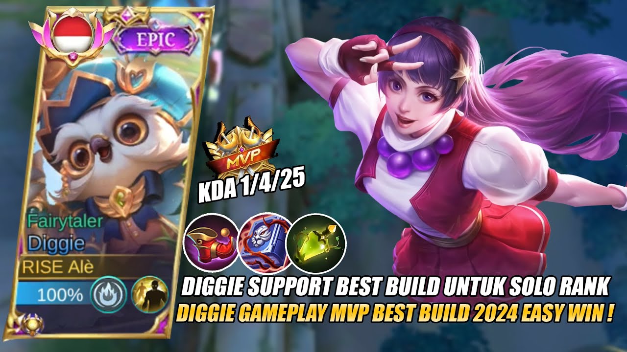 DIGGIE SUPPORT BEST BUILD FOR SOLO RANK 2024 ! TOP GLOBAL DIGGIE GAMEPLAY MLBB - YouTube