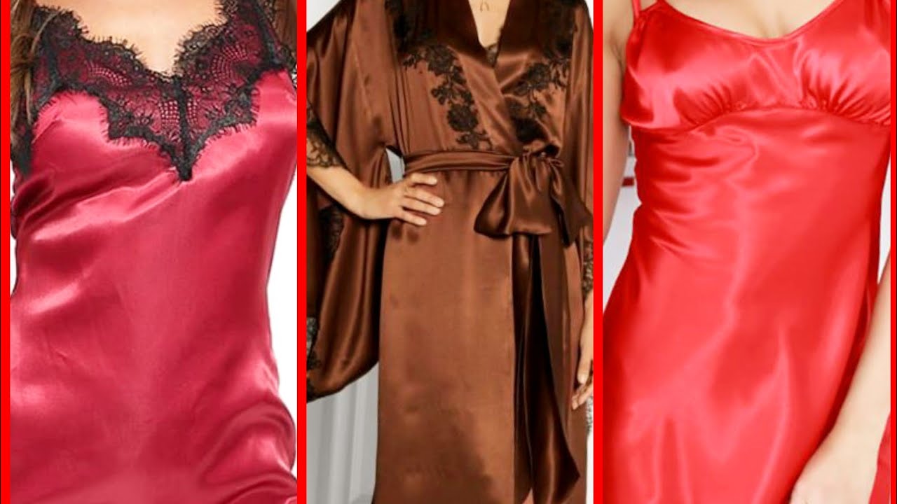 Most stunning and stylish silk satin nighty collection - YouTube