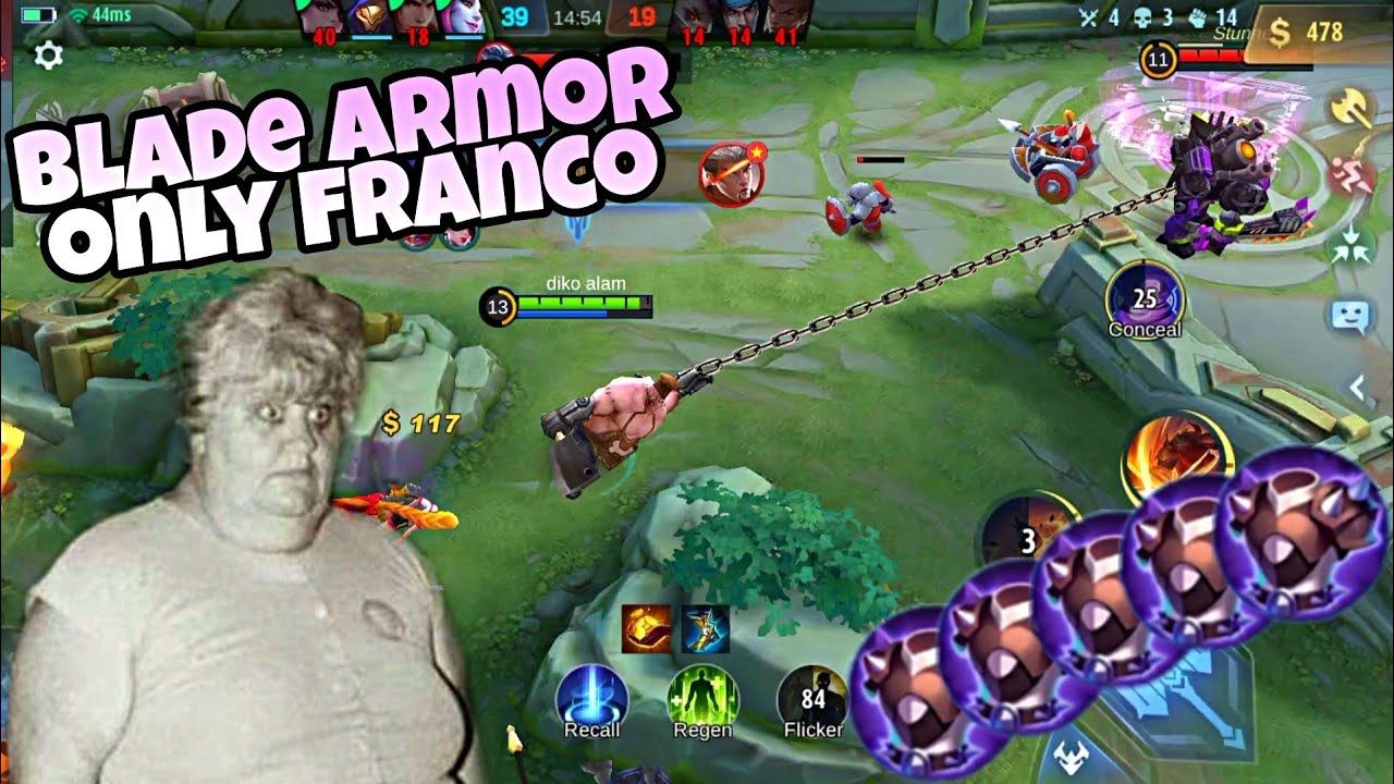 SUPER TANKY FRANCO 💪 - “BLADE ARMOR ONLY” - TANK BUILD ON FRANCO ...