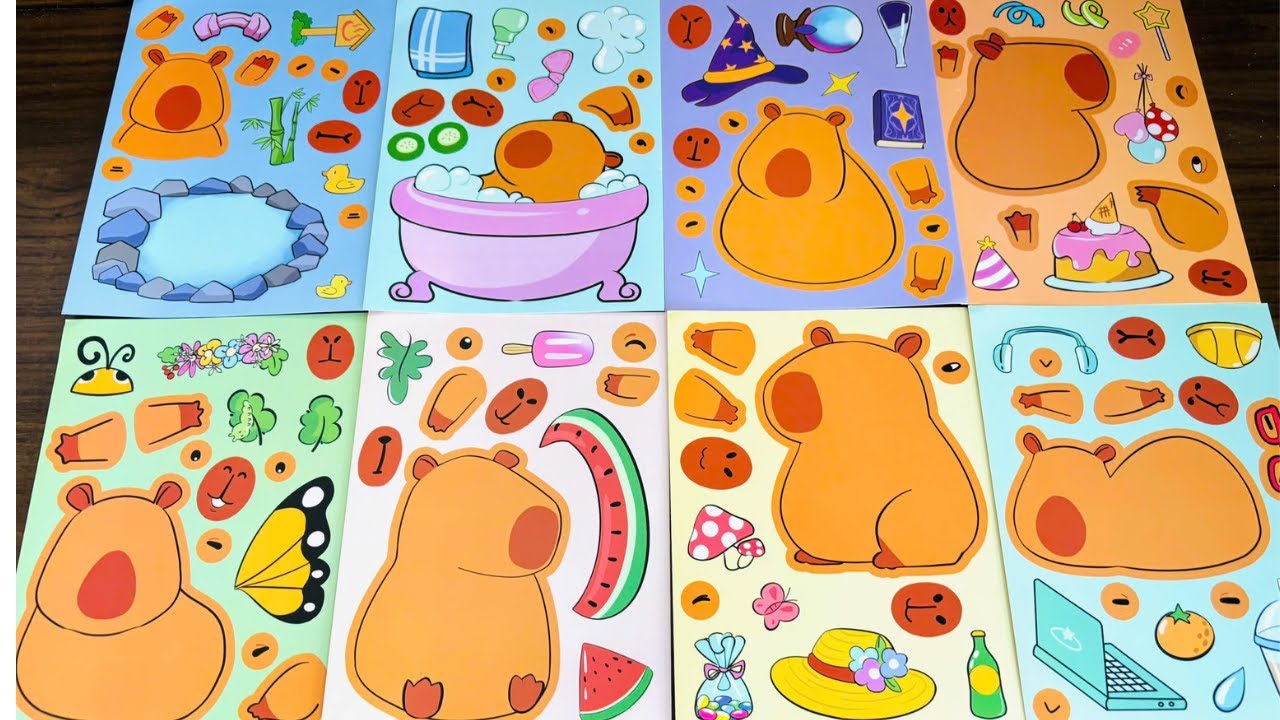 Paper DIY / CAPYBARA STICKER BOOK MAKEOVER | RELAXING FUN WITH CUTE ...