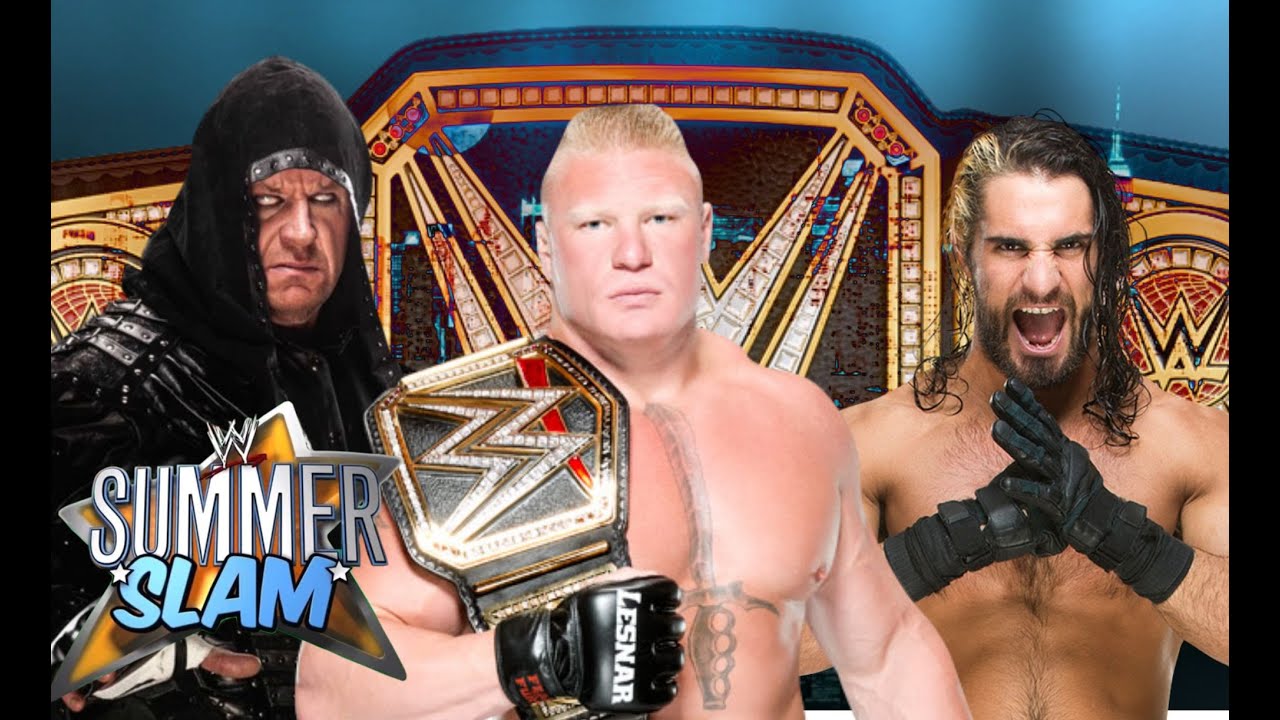 WWE Summerslam 2015: Brock Lesnar vs The Undertaker vs Seth Rollins ...
