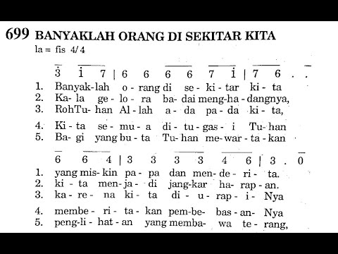 [Not dan Lirik] BANYAKLAH ORANG DI SEKITAR KITA - Puji Syukur No. 699