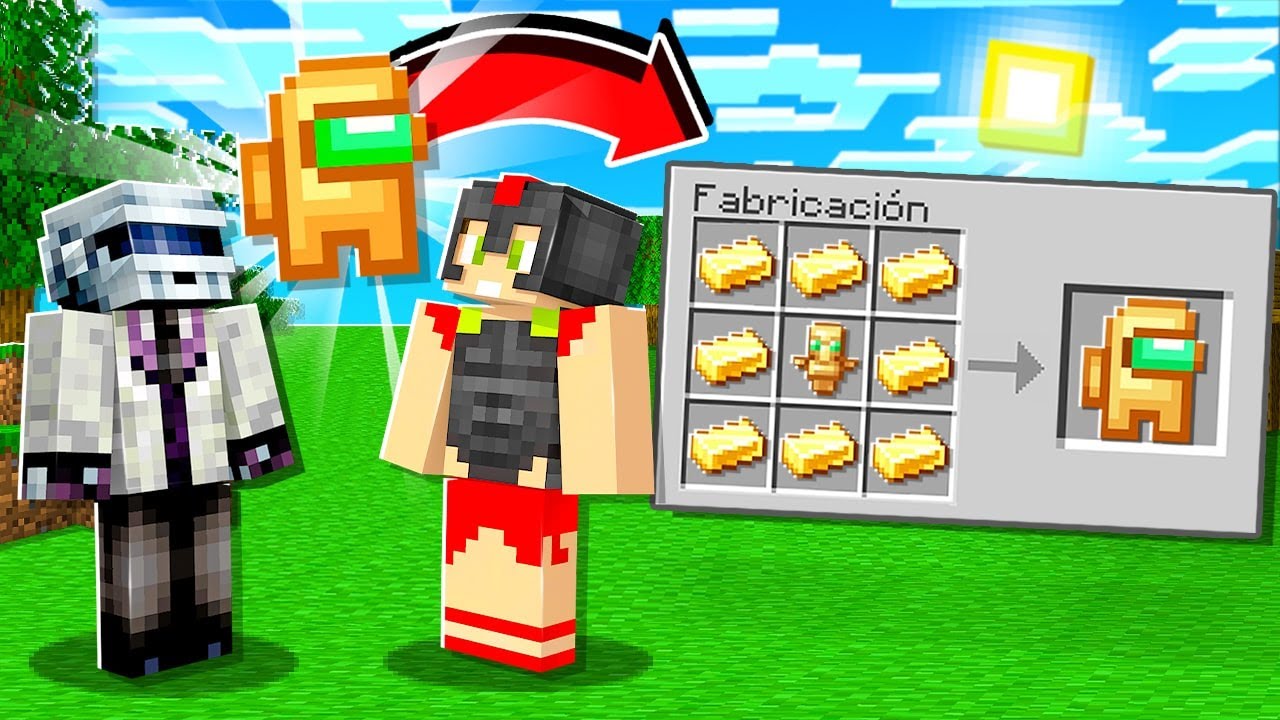 ¡CÓMO CRAFTEAR TÓTEMS de AMONG US en MINECRAFT! 😱🔪 MINECRAFT ALEATORIO ...