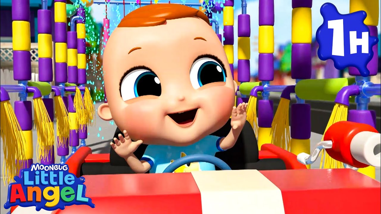At the Car Wash! | Little Angel - Sports & Games Cartoons for Kids ...