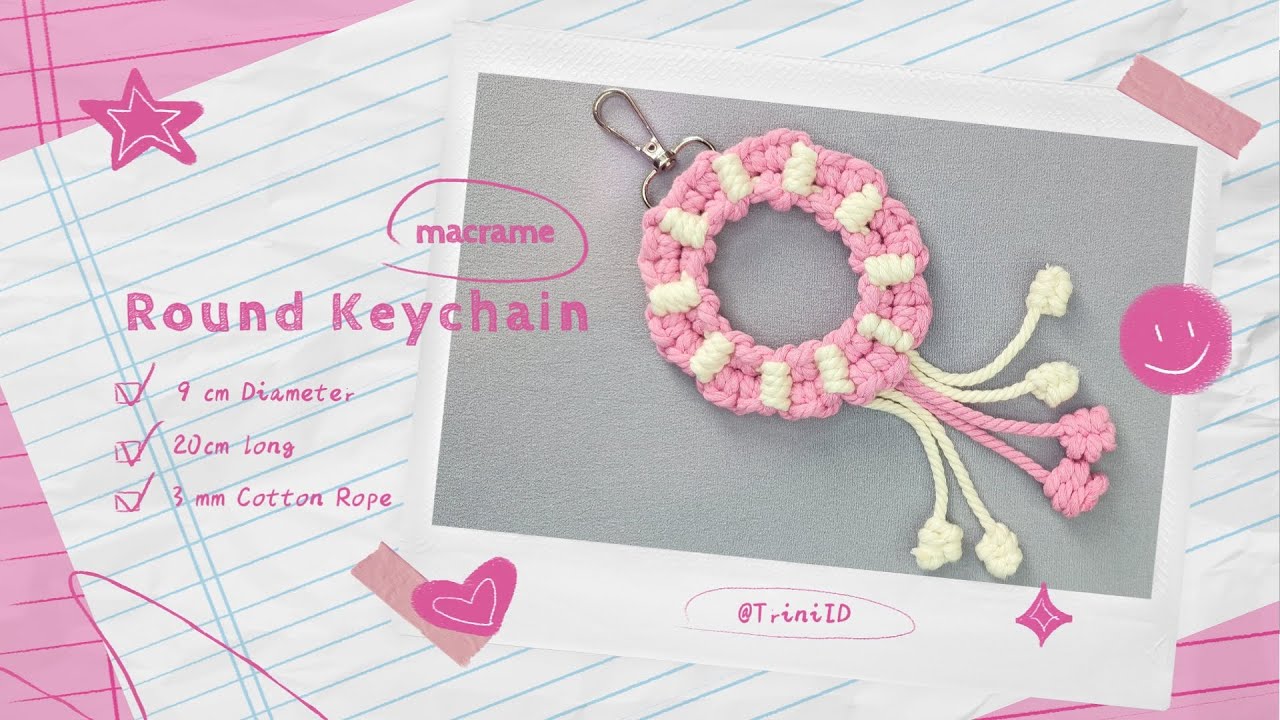 Round Keychain | Macrame Keychain Tutorial - YouTube