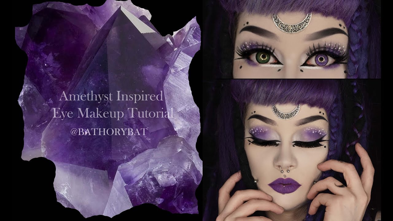 Amethyst Inspired Witchy Eye Makeup Tutorial (Bathorybat) - YouTube