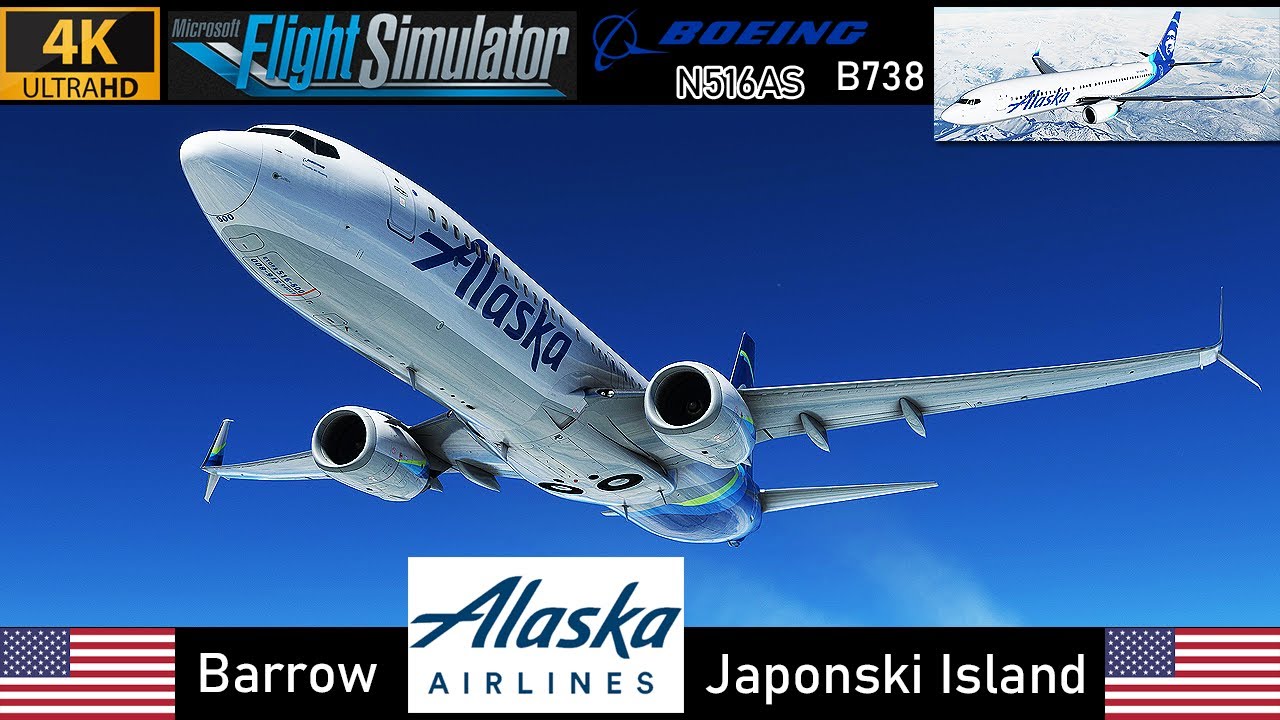 [4K] Barrow Japonski Island | Alaska Airlines B738 [N516AS] Full Flight ...