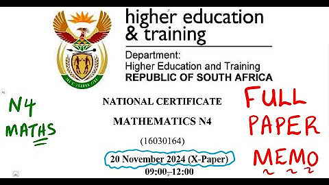 Mathematics N4 Question Papers and Memo - YouTube