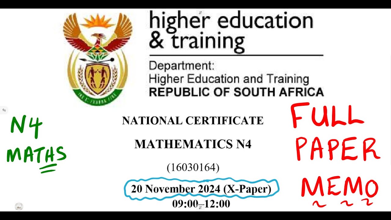 Mathematics N4 November 2024 Memo Full Paper @mathszoneafricanmotives ...