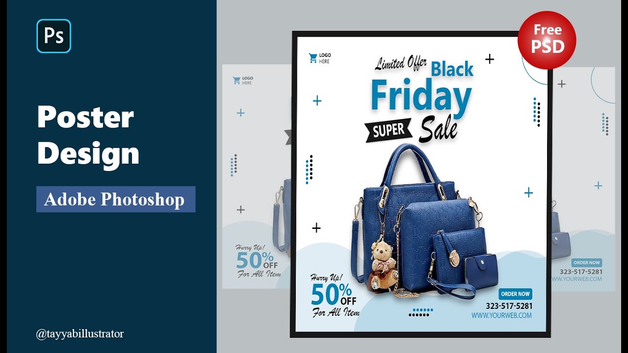 Photoshop Tutorial | Learn Advertising Poster Design | Social Media ...