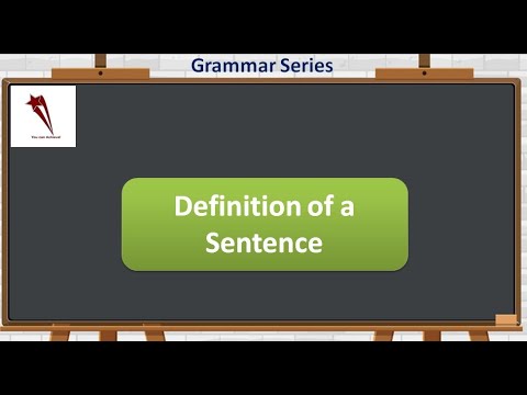 Definition of a Sentence | Lesson No. 2 - YouTube