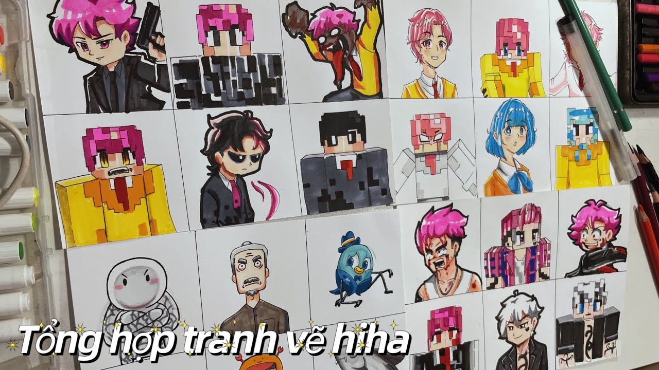 Tổng hợp tranh vẽ Hiha Cực Đẹp | Tổng hợp tranh vẽ về hiha + minecraft ...