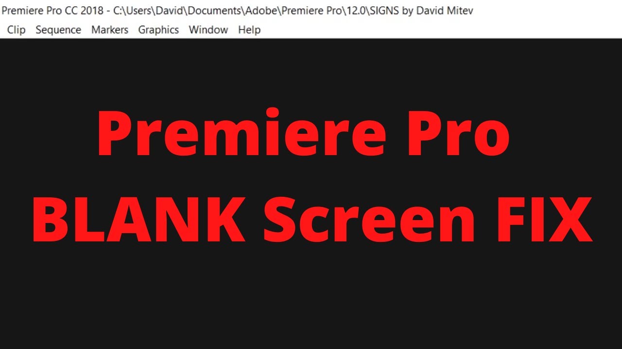 *FIXED* Blank Gray Screen Premiere Pro Fix (Works for windows) - YouTube
