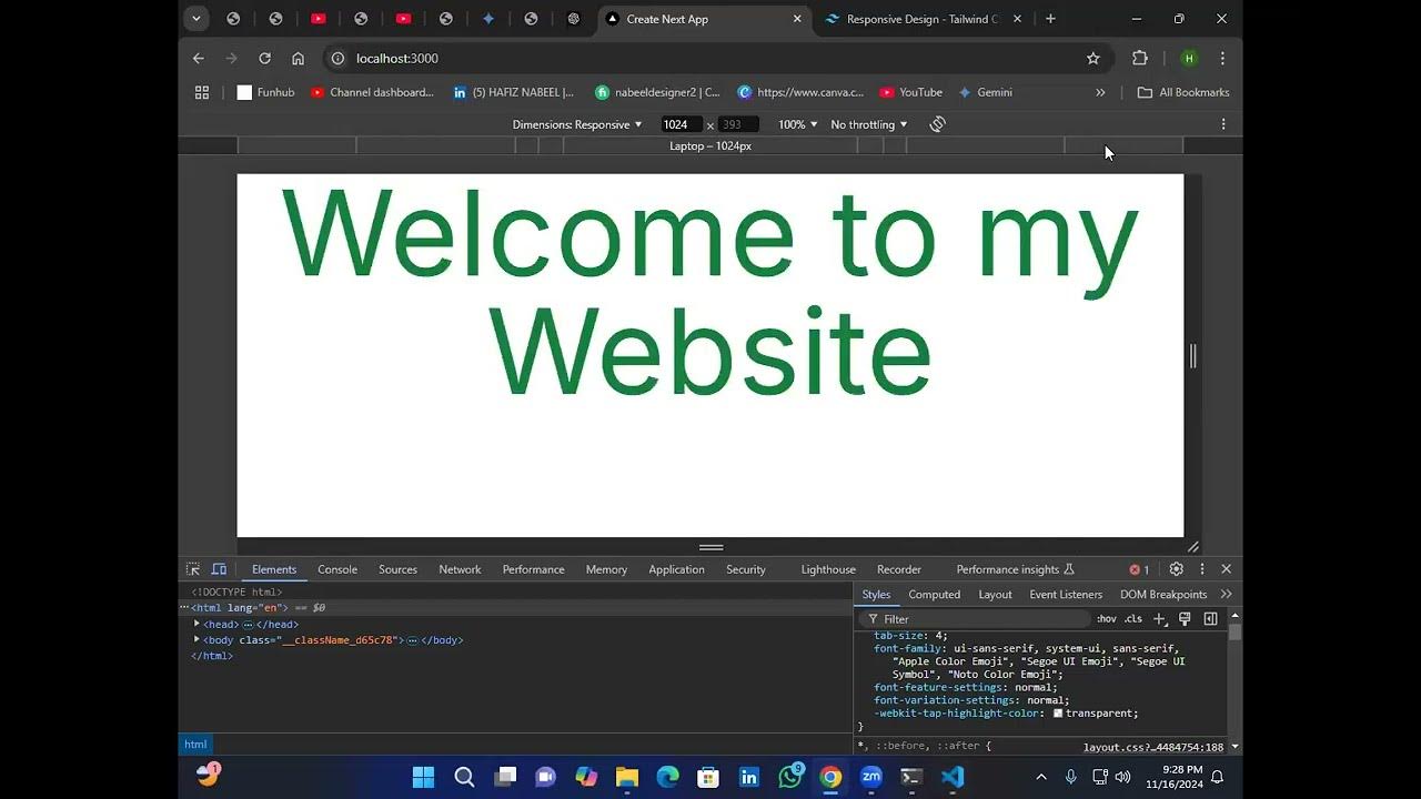 Responsive Design using Talwind CSS in Nextjs | Batch 1 | Web Development Course | - YouTube