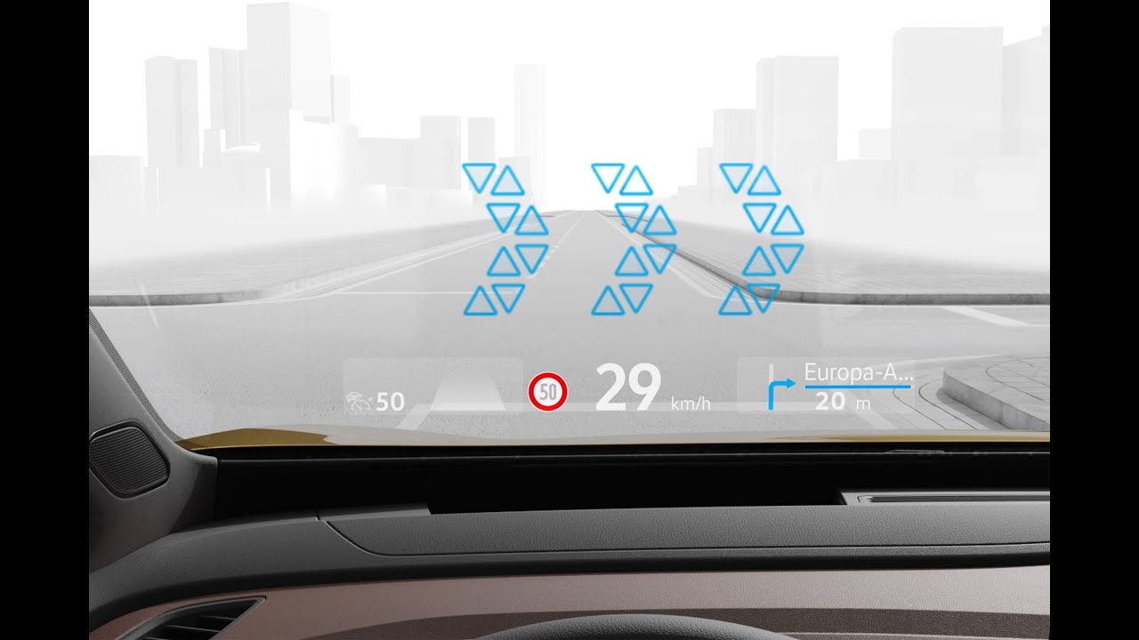 Funktionsweise AR Head-up-Display von VW 🔎 Das Augmented Reality HuD ...