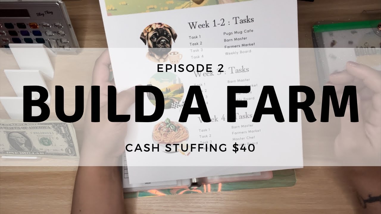BUILD A FARM | Cash Stuffing $40 | Episode 2 | FARM ISLAND - YouTube