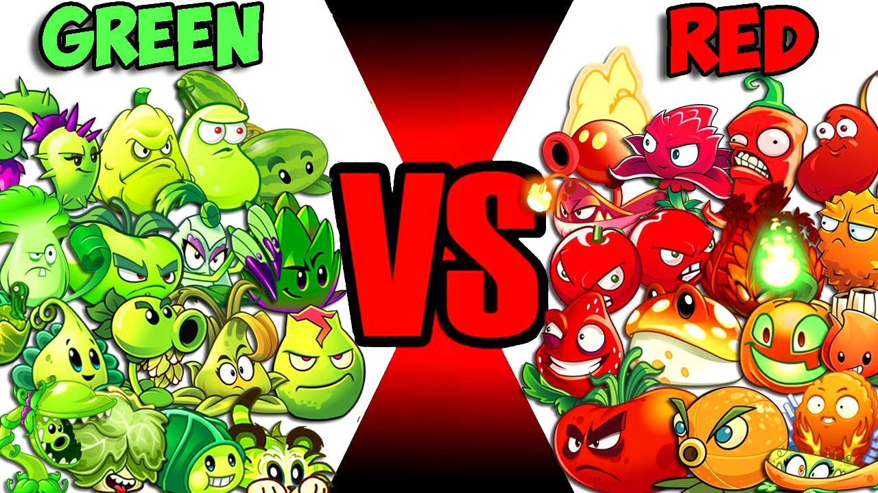 Team GREEN vs RED & ORANGE Plants- Who Will Win? - Pvz 2 Team Plant vs ...